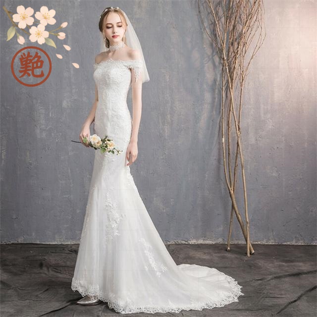 刺繍レディースファッション ウェディングドレス ノースリーブ ドレス レース ウェディング ドレス