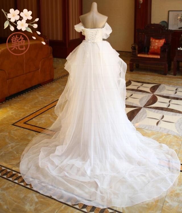 白足長効果 二次会 結婚式花嫁 -3 演奏会 パーティードレス お嫁さん 発表会 披露宴刺繍 レディースウェディングドレスカラードレス