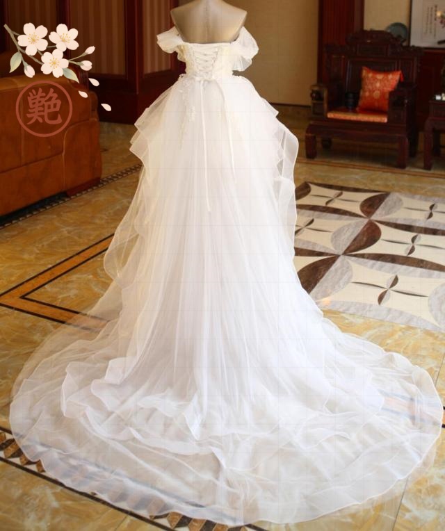 白足長効果 二次会 結婚式花嫁 -3 演奏会 パーティードレス お嫁さん 発表会 披露宴刺繍 レディースウェディングドレスカラードレス