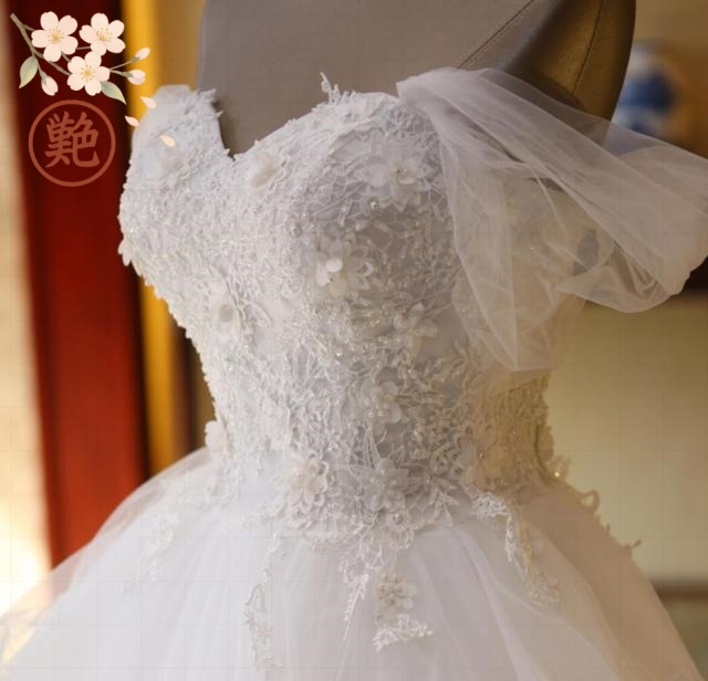 白足長効果 二次会 結婚式花嫁 -3 演奏会 パーティードレス お嫁さん 発表会 披露宴刺繍 レディースウェディングドレスカラードレス