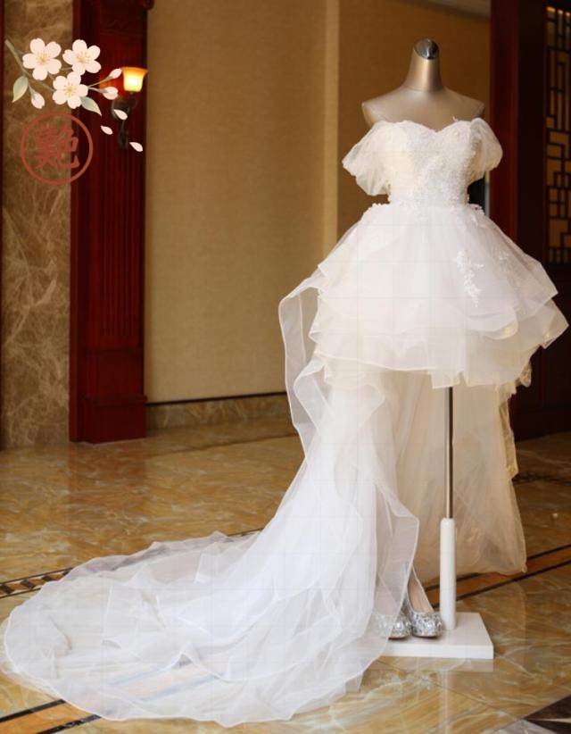 白足長効果 二次会 結婚式花嫁 -3 演奏会 パーティードレス お嫁さん 発表会 披露宴刺繍 レディースウェディングドレスカラードレス