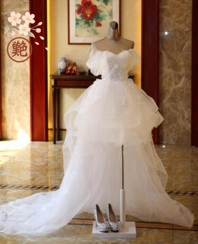 白足長効果 二次会 結婚式花嫁 -3 演奏会 パーティードレス お嫁さん 発表会 披露宴刺繍 レディースウェディングドレスカラードレス