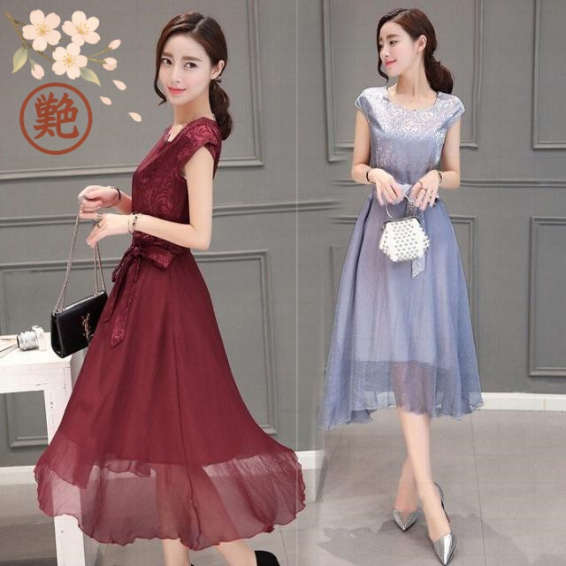 レディース 40代 大きいサイズ 4色 マキシ丈 シルク風 ワンピース 通勤 ロング 結婚式 きれいめ ドレス 半袖 オシャレ リボン マキシ丈ワンピース 春夏