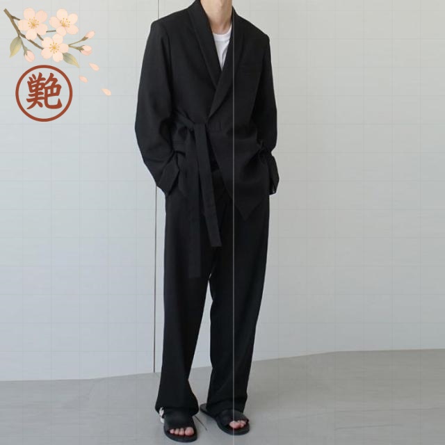 メンズ 大きいサイズ セットアップ メンズ 秋冬 セットアップ ファッション 秋服 メンズ カジュアルスーツ セットアップ メンズ メンズ セットアップ ワイドパンツ ドルマンスリーブ ゆったり オーバーサイズ テーラードジャケット 秋 メンズ 韓国 秋