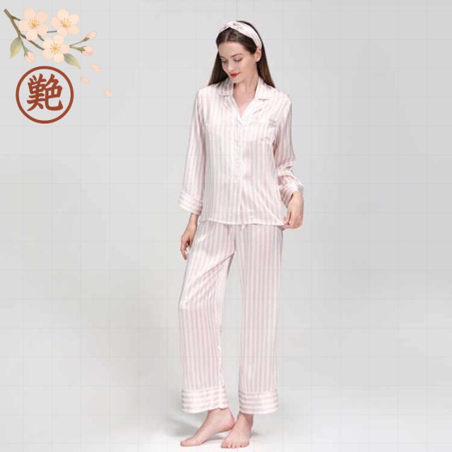 女性 かわいい シルク セットアップ 上下セット 上品 長袖 ナイトウェア プレゼント 部屋着 ストライプ シルク グリーン シルクパジャマ パジャマ 絹 おしゃれ ブラック 寝巻き ルームウェア ピンク 前開き ギフト 長ズボン