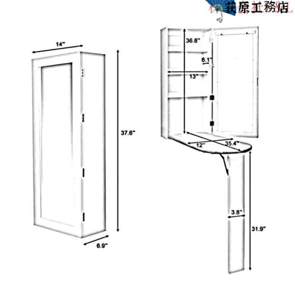 便利グッズ特集 -アイロン台壁のアイロン台のキャビネット家のための折りたたみ式アイロン収納ステーションアパートスモールスペース デザイン性 収納便利 SNS話題 在庫わずか ミラーのドア付きリリースレバー(C 送料無料 クリスマス