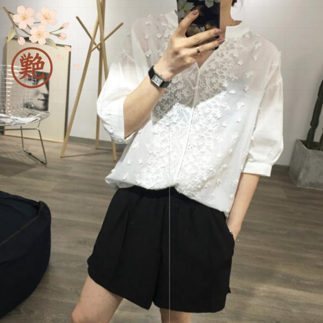 レディース 通勤 通学 花柄刺繍 長袖 森ガール系 ブラウス 透け チュニック トップス 新作 カットソー 可愛い きれいめ シャツブラウス トップス