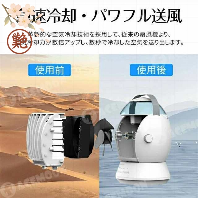 強力 500大容量タンク 扇風機 ミスト機能 冷風扇 卓上扇風機 給電 首振り機能 ミニ扇風機 クーラー 冷風機 小型 3段階調節
