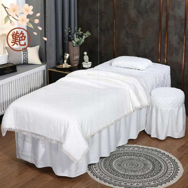 美容ベッドカバー 枕カバー ベッドカバーセット 布団カバー マッサージベッドカバー 整体ベッドカバー 椅子カバー エステベッドカバー 洗える 美体 呼吸穴付き サロン専用 四季通用 寝具セット 美容室用 4点セット 養生 寝具