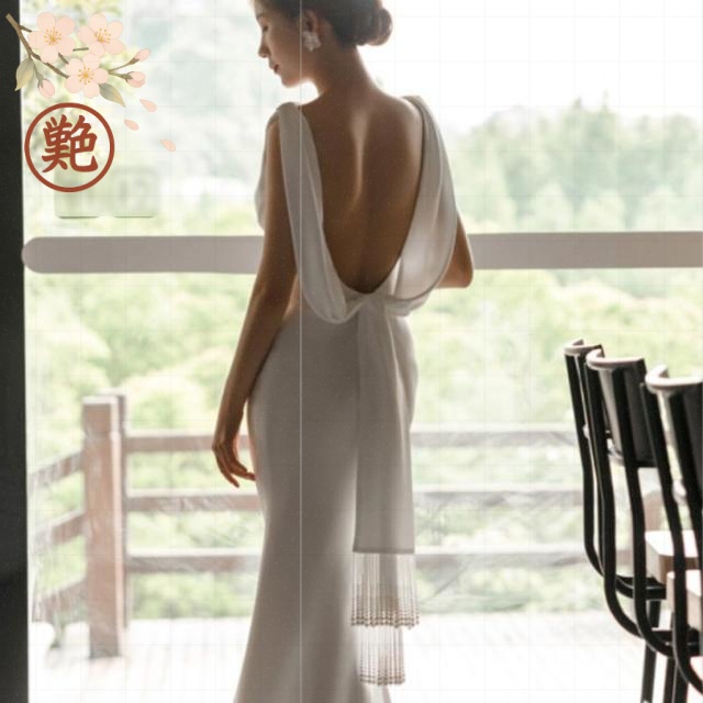 白 トレーン付きドレス キャミソールドレス ウェディングドレス 海外 ワンピース 結婚式 ウエディング ウェディング フィッシュテール パーティードレス ホワイト マーメイドライン 挙式 ウェディングドレス