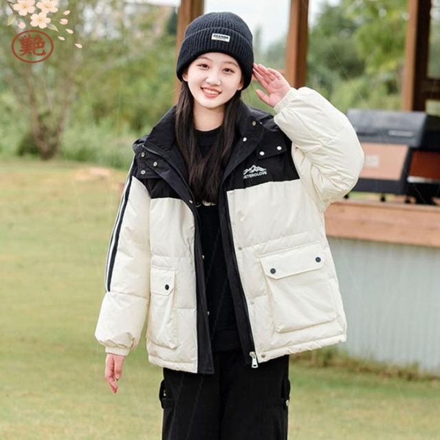 軽量 コート 秋 防寒 厚手 ダウンジャケット 着痩せ カジュアル きれいめ 冬 ダウンコート 大きいサイズ 暖かい 冬服 通学 可愛い アウター 高校生 中学生 レディース 上着 ゆったり 保温 コート 学生 フード付き 前開き ダウン 韓国ファッション