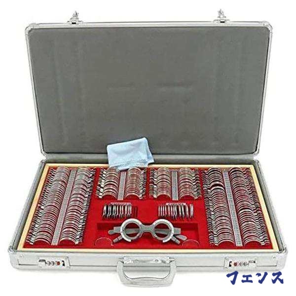 季節限定アイテム 店長太鼓判 今だけ ランキング常連 266個の光学トライアルレンズセット検眼トライアルレンズセットケース視力検査用のアイフレームテキストオプティシャン メタルリムアルミニウムケース+無料 即納OK 送料無料実施中