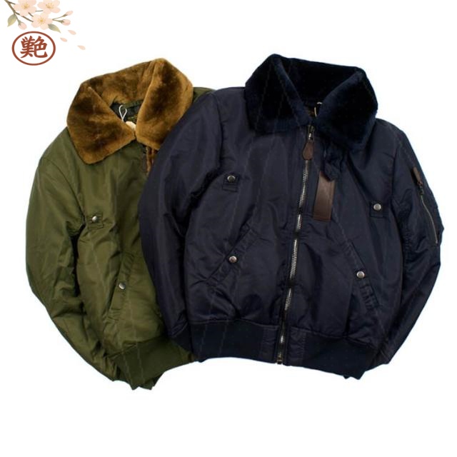ムートンボア アウトドア 米軍 取り外し可能 ウール襟元 メンズ ミリタリージャケット ブルゾン ミリタリー 新品 ウール ミリタリー -15 アウター 中綿 フライトジャケット カスタムメイド ジャケット
