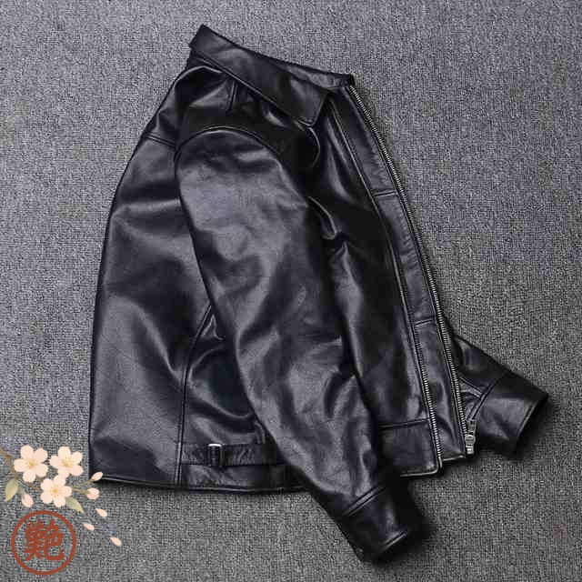 革ジャン レザージャケット メンズ 本革 バイク ライダース 牛革 シングル ショート スリムタイプ 細身 ブランド ジャケット ミリタリー レザーコート