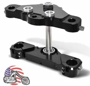 ブラック HHI ボルトオン 6° レイク トリプル ツリー キット ツリー 23 インチ ホイール ハーレー ツアー Black HHI ...