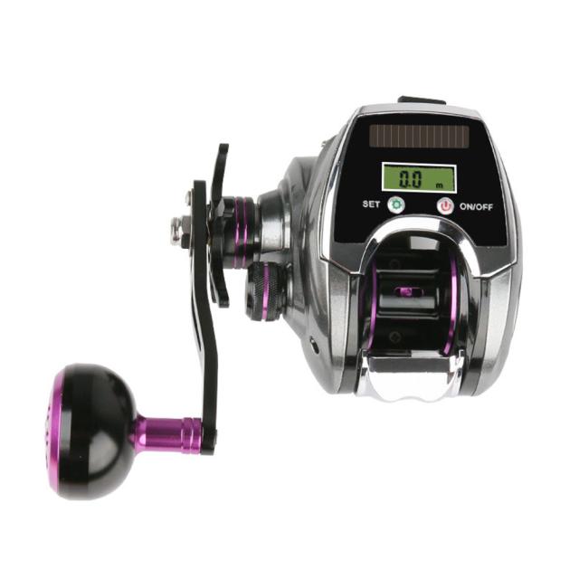 ソーラーパワーフィッシングリール充電式デジタルディスプレイベイトキャスティングリール