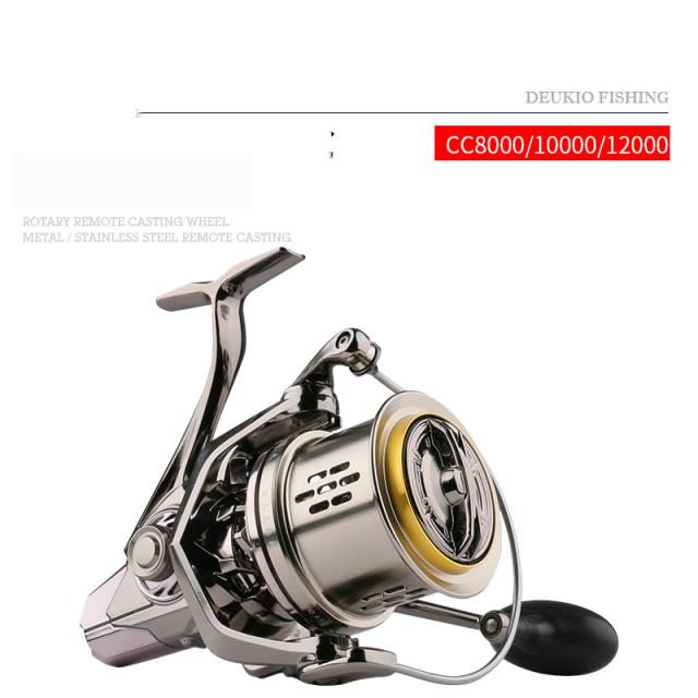 Cc8000 / cc10000 / cc12000フィッシングリールロングショットステンレス鋼ねじ込み式海水プルーフスピニングリールフィッシングアクセサリー