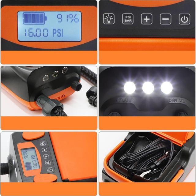 カヤック用インフレータポンプ12v高圧セグメント化インフレーション