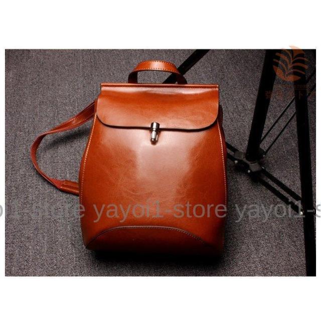 レザー リュックサック レディース 本革 光沢 ガールズ バックパック オイルレザー ディバッグ 3色 女性 旅行 iPad、本など対応 プレゼント 通学