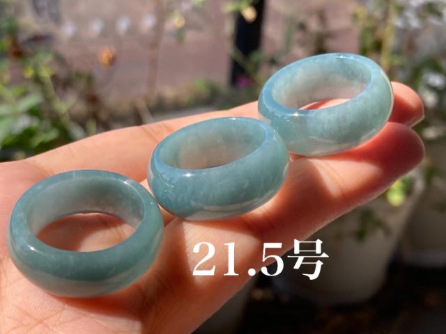 L162 藍水 21.5号 天然 グアテマラ産 本翡翠 くりぬき 広幅 リング 板指の通販はau PAY マーケット - Mika− ...