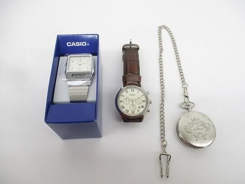 オロビアンコ 懐中時計/フォッシル FS4738 カシオ AQ-800E 腕時計 3点 新品あり メンズ