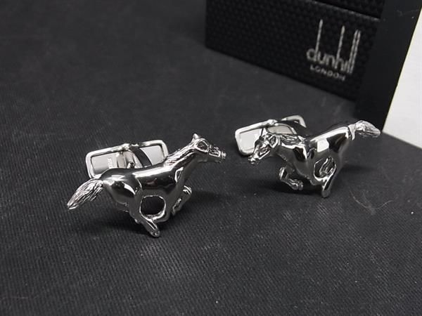 ■新品同様■ dunhill ダンヒル SV925 ホース 馬  カフス カフリンクス アクセサリー 紳士 メンズ シルバー系 AS7460