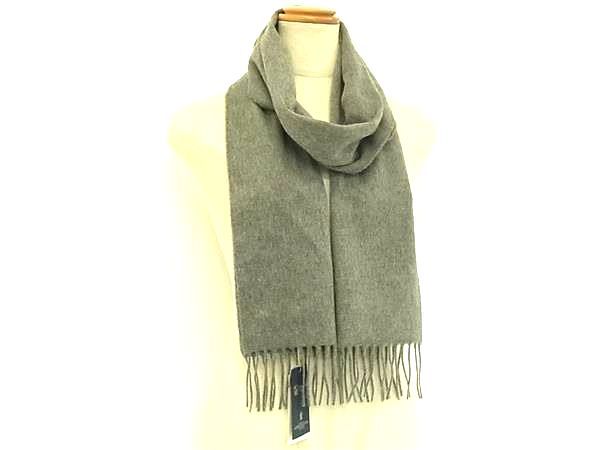 ■新品■未使用■ Johnstons of Elgin ジョンストンズ オブ エルガン カシミヤ100％ フリンジ マフラー 防寒具 グレー系 AS8163