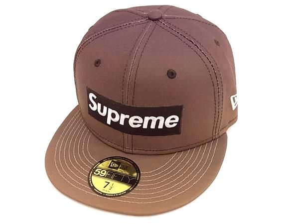 ■新品■未使用■ Supreme シュプリーム ニューエラコラボ ボックスロゴ XCIV ポリエステル キャップ 帽子 サイズ7 1/2 ブラウン系 AS9659