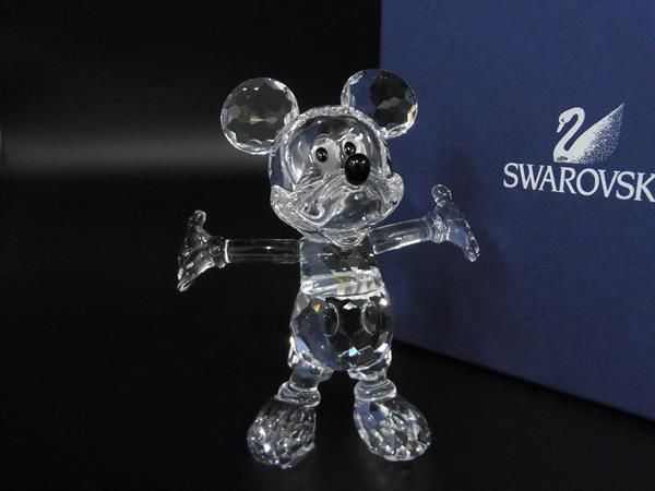 ■新品■未使用■ SWAROVSKI スワロフスキー ディズニー コラボ ミッキーマウス クリスタル オブジェ 置物 インテリア クリア AU7779