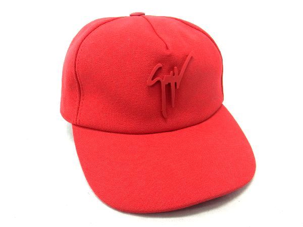 ■新品同様■ GIUSEPPE ZANOTTI ジュゼッペザノッティ コットン100％ ベイスボールキャップ 帽子 メンズ レディース レッド系 AU7819