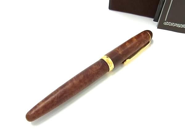 ■極美品■ PLATINUM プラチナ 3776 PTB-30000 ペン先14K 14金 万年筆 筆記用具 文房具 ステーショナリー ブラウン系 AU9929