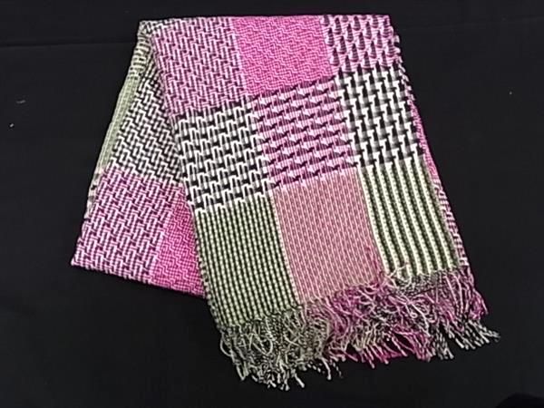 ■新品同様■ Johnstons ジョンストンズ カシミヤ100％ フリンジ ストール ショール ブランケット マルチカラー AV8979
