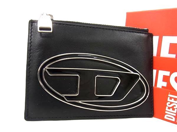 ■新品同様■ DIESEL ディーゼル レザー フラグメントケース ケース 小銭入れ カード入れ メンズ ブラック系 AV9125