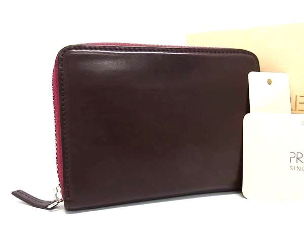 ■新品■未使用■ PRARE プレリー レザー ラウンドファスナー 財布 ウォレット 小銭入れ レディース メンズ ブラウン系 AW5299