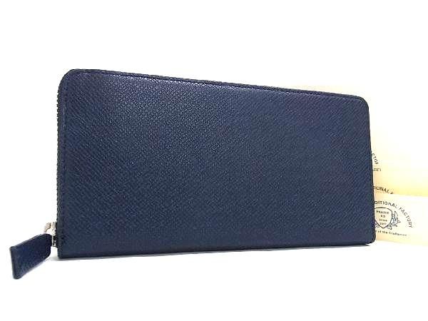 ■新品■未使用■ PRAIRIE TRADITIONAL FACTORY プレリー レザー ラウンドファスナー 長財布 小銭入れ ウォレット ネイビー系 AW5321