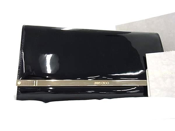 ■新品■未使用■ JIMMY CHOO ジミーチュウ パテントレザー クラッチバッグ セカンドバッグ パーティーバッグ ブラック系 AX2956