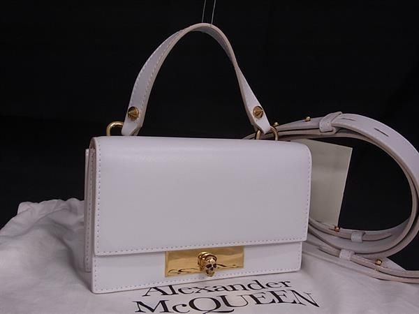 ■新品■未使用■ ALEXANDER McQUEEN アレキサンダー マックイーン ミニスカルロック レザー 2WAY ハンドバッグ ショルダー AY1619