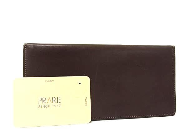 ■新品■未使用■ PRARE プレリー レザー 二つ折り 長財布 ウォレット 札入れ メンズ ブラウン系 AY5162
