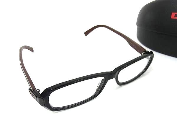 ■新品■未使用■ DIESEL ディーゼル DV0176 メガネ 眼鏡 メンズ レディース ブラック系×ブラウン系 AZ8645