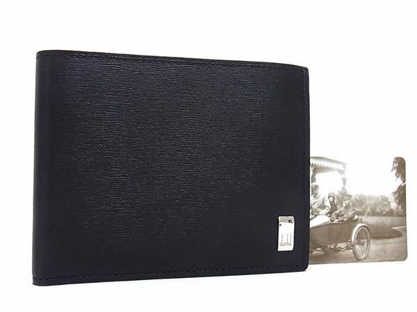 ■新品■未使用■ dunhill ダンヒル レザー 二つ折り 財布 ウォレット 札入れ カード入れ メンズ ブラック系 BF8630