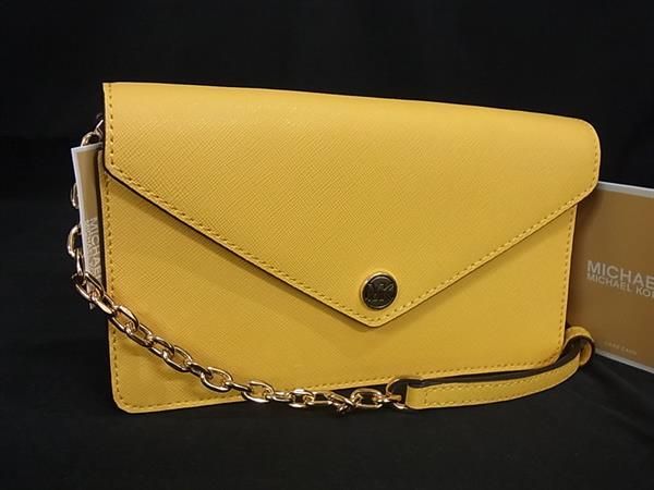 ■新品■未使用■ MICHAEL KORS マイケルコース レザー 2WAY ショルダーウォレット 長財布 ミニバッグ イエロー系 BF8671