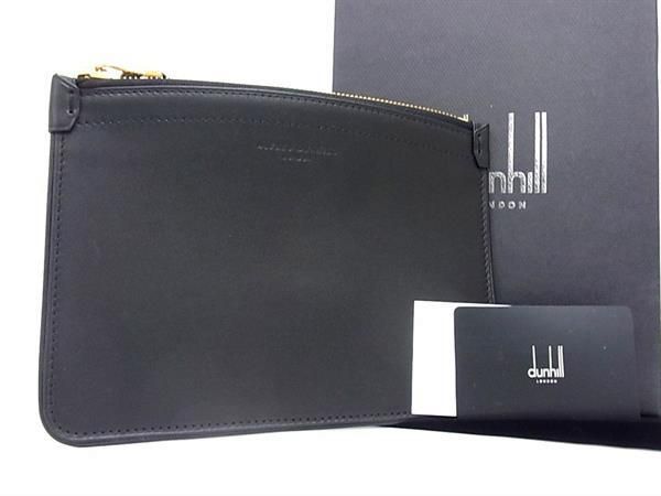 ■新品同様■ dunhill ダンヒル レザー マルチポーチ マルチケース 小物入れ メンズ レディース ブラック系 BF9816