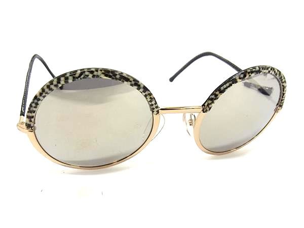 ■極美品■ CUTLER AND GROSS カトラー アンド グロス ミラーレンズ サングラス メガネ 眼鏡 レディース ゴールド系BG2439