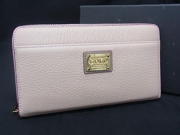■新品■未使用■ COCOCELUX GOLD ココセリュックスゴールド レザー ラウンドファスナー 長財布 ウォレット ピンクベージュ系 BH0820