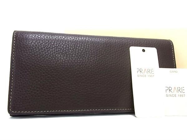 ■新品■未使用■ PRARE プレリー レザー 二つ折り 長財布 ウォレット 小銭入れ 札入れ メンズ ブラウン系 BH0828