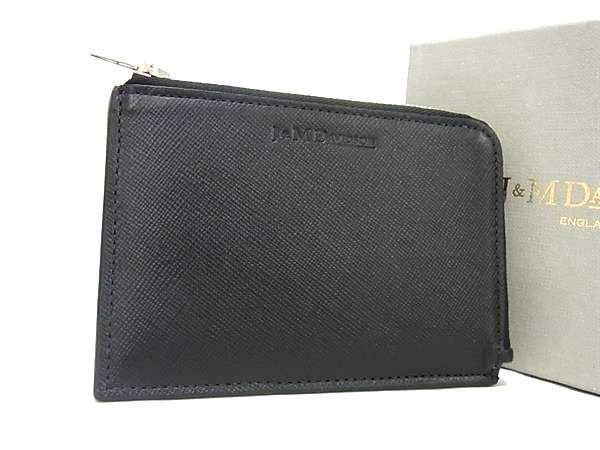 ■新品■未使用■ J＆M DAVIDSON ジェイアンドエムデヴィッドソン レザー L字ファスナー 財布 ウォレット ブラック系 BI1159