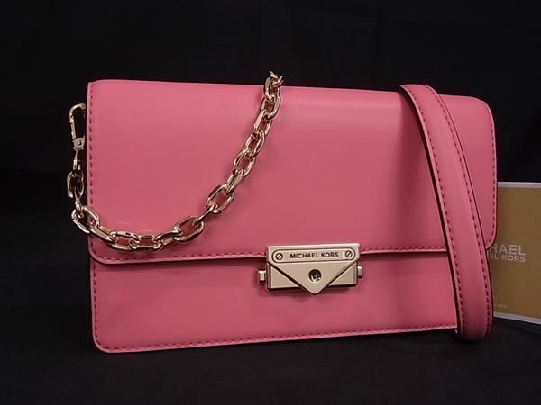 ■新品■未使用■ MICHAEL KORS マイケルコース レザー チェーン ショルダーバッグ クロスボディ レディース ピンク系 BI1673