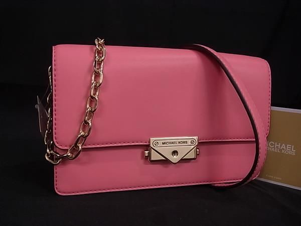 ■新品■未使用■ MICHAEL KORS マイケルコース レザー チェーン ショルダーバッグ クロスボディ レディース ピンク系 BI1674