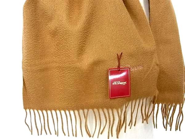 ■新品同様■ S.T.Dupont エス･テー･デュポン ウール×カシミヤ マフラー ストール 防寒具 レディース ブラウン系 BI3176