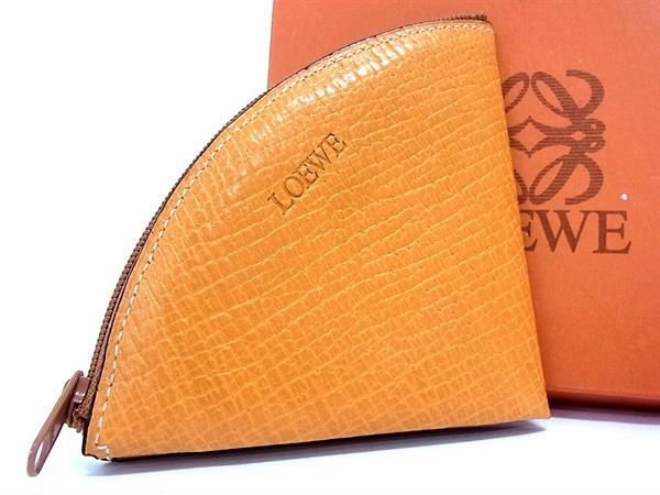 ■新品同様■ LOEWE ロエベ レザー パース ケース 小銭入れ オレンジブラウン系 BI3433